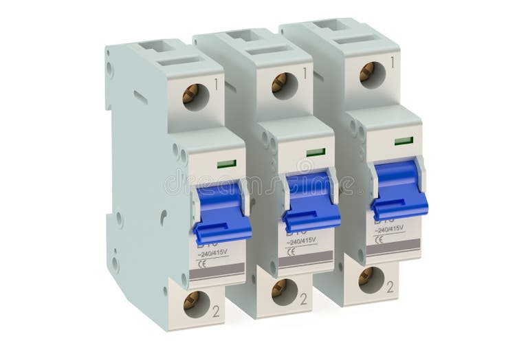 Miniature circuit breakers stock illustration. Illustration of circuit ...