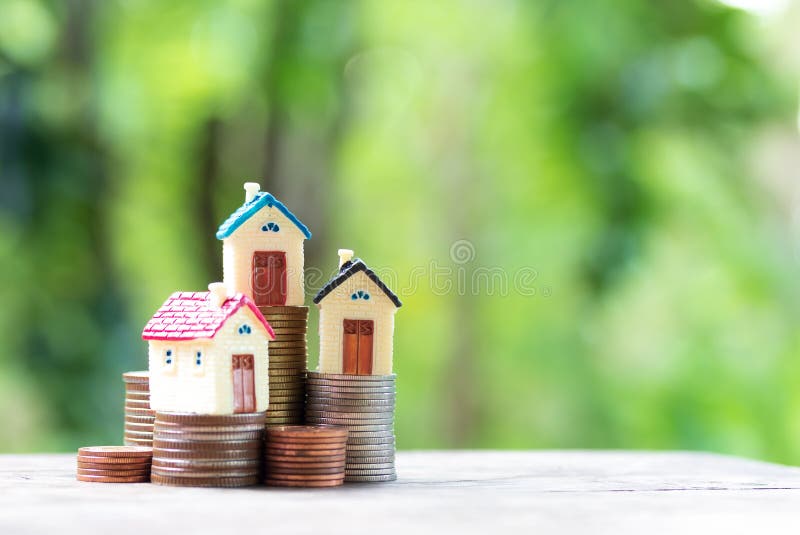 House on Stack Coins Using As Property and Finance Concept Stock Image ...