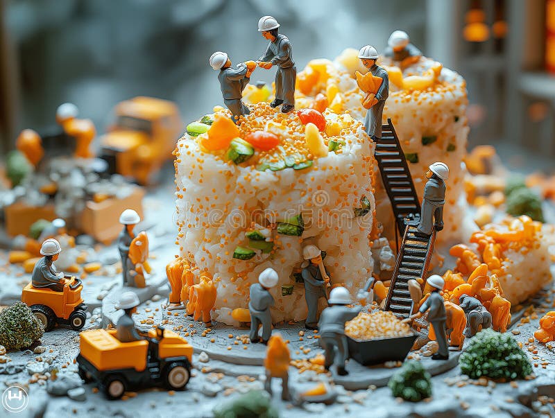 Minimalist Sushi Construction Workers Stock Image - Image of cuisine ...