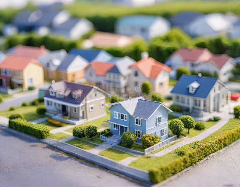 Miniature Construction Workers Working on Construction Site with Model ...