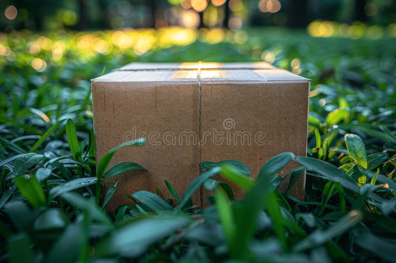 Miniature Corrugated Box on Grass a Look at Recycled Paper Packaging ...