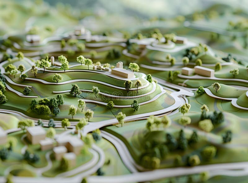Miniature Countryside Landscape Model Generated Using AI. Stock ...