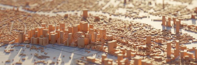 Miniature 3D Model of Downtown Tokyo, Japan. Stock Illustration ...