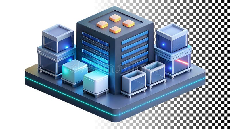 Miniature Data Center Building, Representing Technology Infrastructure ...