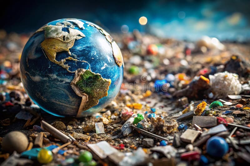 A Miniature Earth Model Submerged in Plastic Pollution a Powerful ...