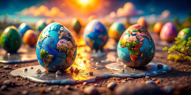 Miniature Easter Eggs Showcase the Impact of Global Warming a TiltShift ...