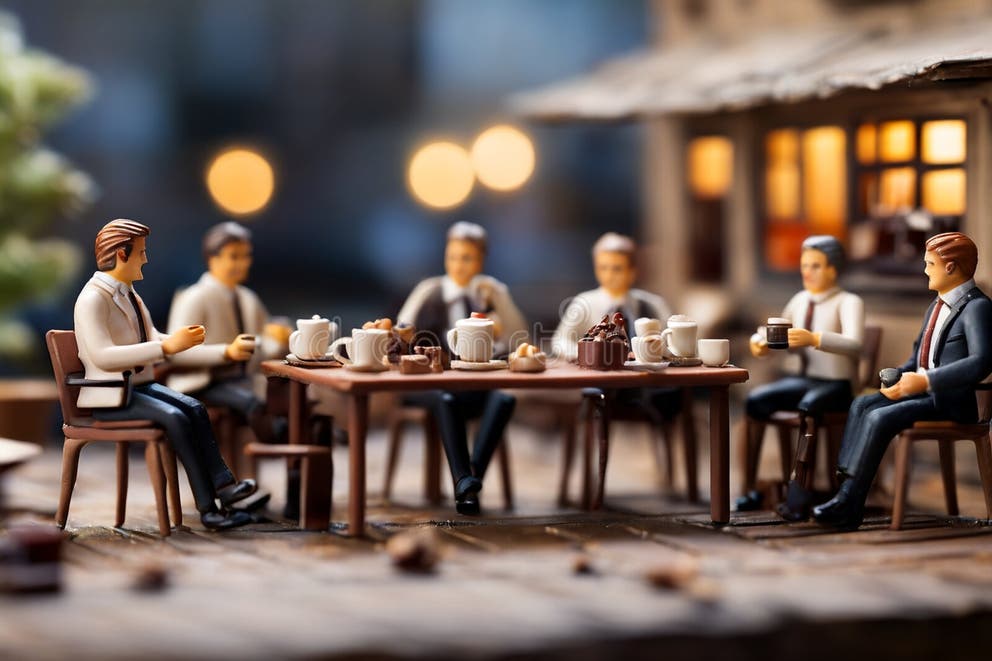 Miniature Engineers Fixing Computer Stock Illustration - Illustration ...