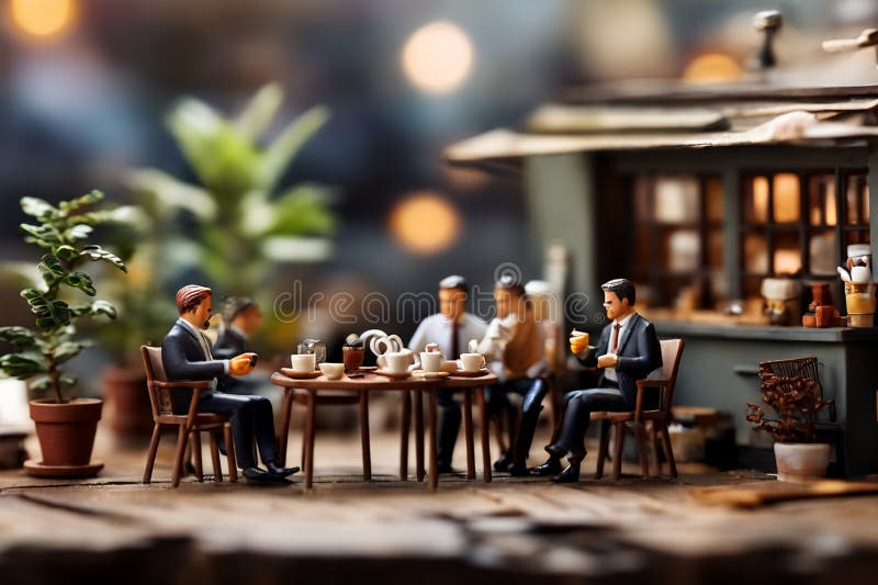 Miniature Engineers Fixing Computer Stock Illustration - Illustration ...