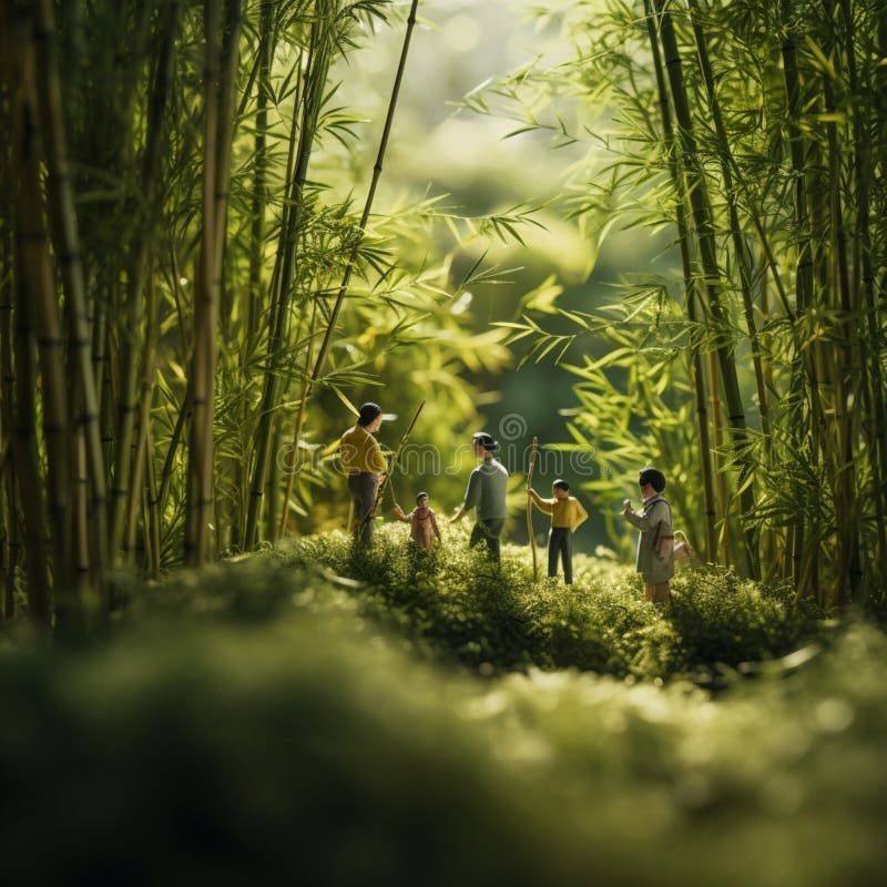 Miniature Explorers Navigate the Dense, Towering Bamboo Forest Paths ...