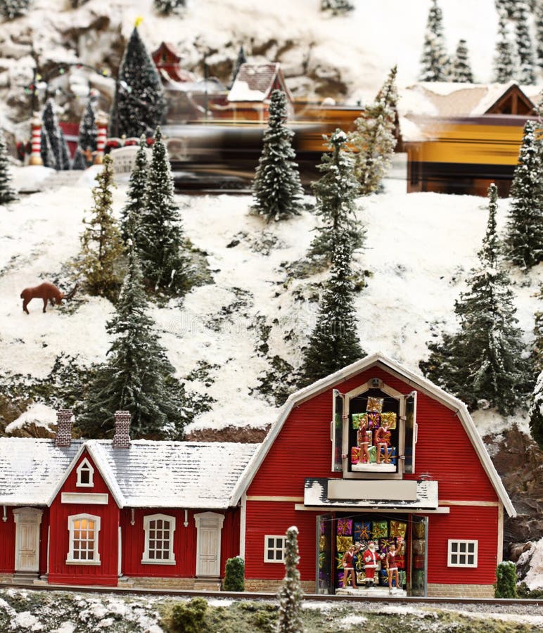 Miniature farm stock image. Image of snow, seasonal, farm - 7297119