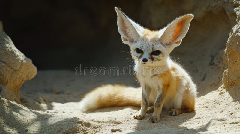 A Fennec Fox, a Small Fox with Large Ears Stock Illustration ...