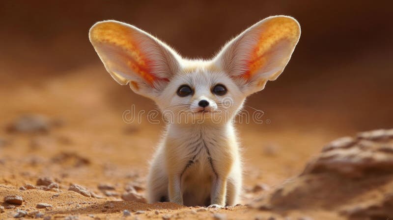 A Fennec Fox, a Small Fox with Large Ears Stock Illustration ...