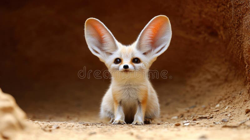 A Fennec Fox, a Small Fox with Large Ears Stock Illustration ...