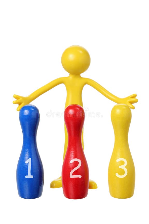 Miniature Figure with Bowling Pins Stock Image - Image of enjoyment ...