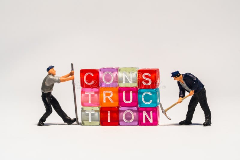 Miniature Figure Concept of Construction Worker Stock Photo - Image of ...