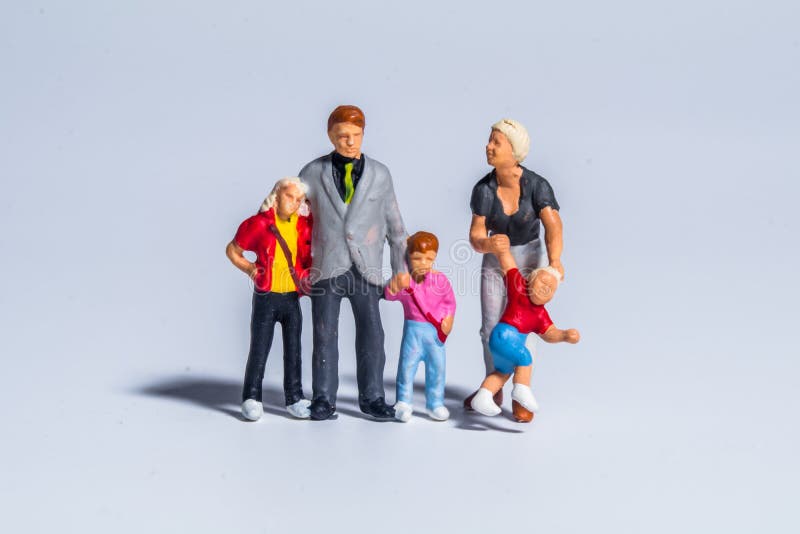 Miniature Figure Concept of Family Stock Image - Image of childrens ...