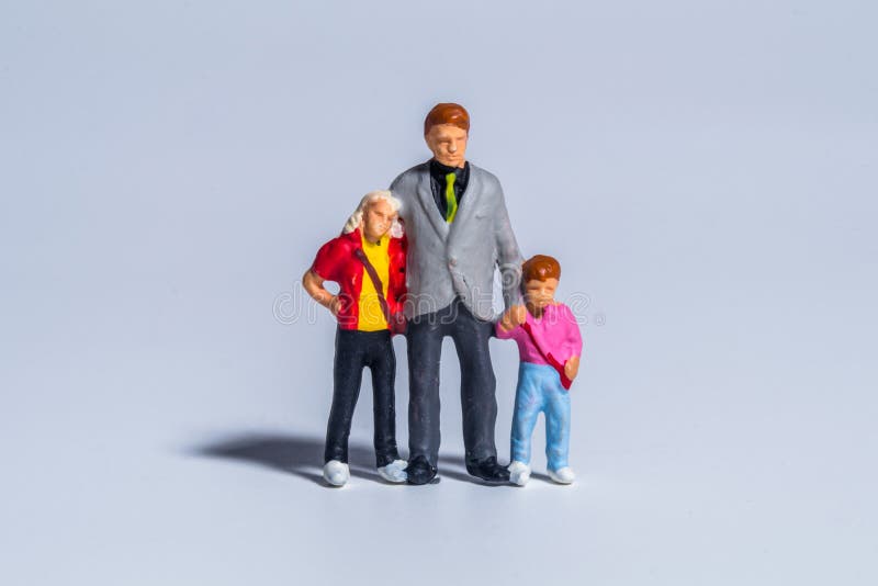 Miniature Figure Concept of Father and Childs Stock Image - Image of ...