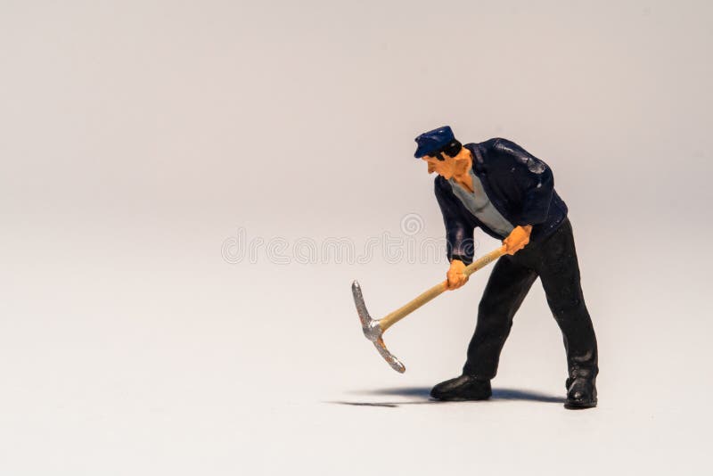 Miniature Figure Construction Worker Stock Photo - Image of figure ...