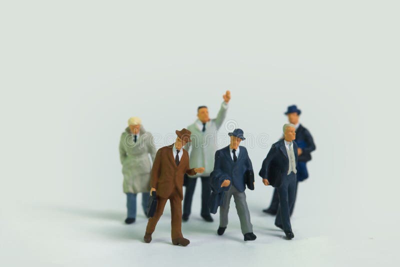 Miniature Figure of Men in Suits Stock Photo - Image of black, work ...