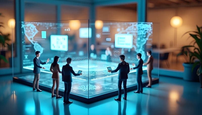 Miniature Figures in a Futuristic Startup Office Stock Image - Image of screenshot, design ...