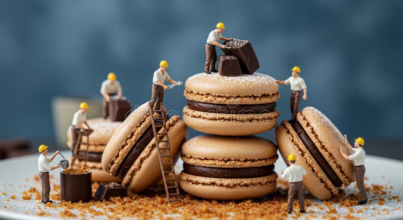 Miniature Figures of Construction Workers Appear To Be Building with ...