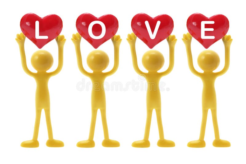 Miniature Figures with Love Hearts Stock Image - Image of valentine ...