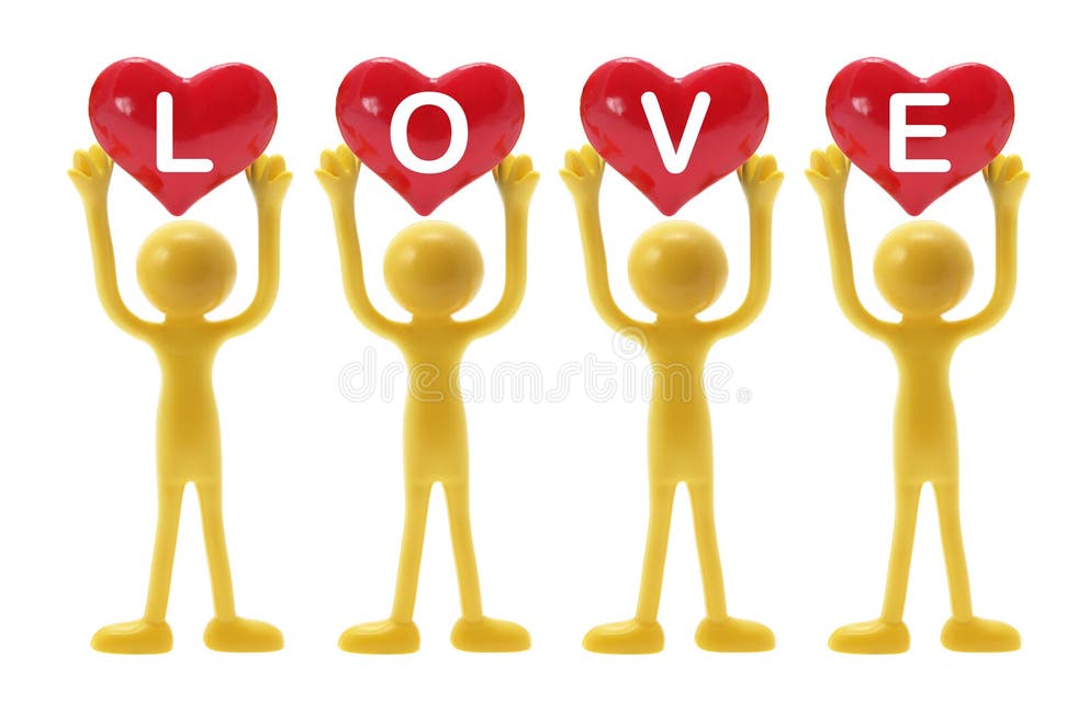 Miniature Figures with Love Hearts Stock Image - Image of valentine ...