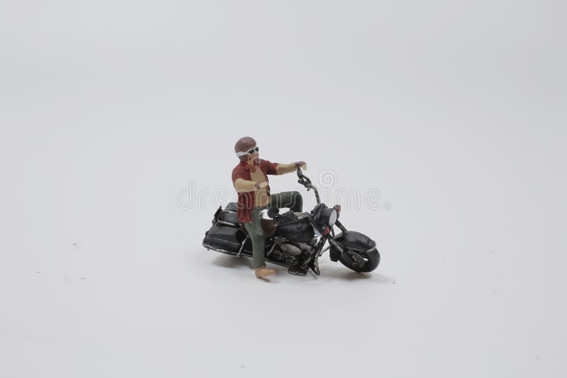 Miniature Figures Rider Motor Cycle , Mini Figure on the White Board ...
