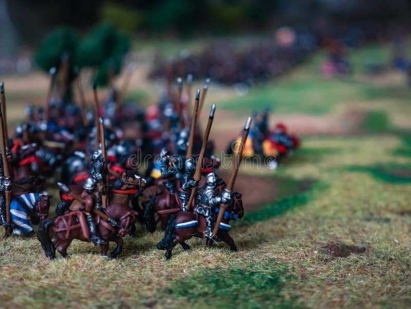 Miniature Figures Simulating a Battle during the Middle Ages Stock ...