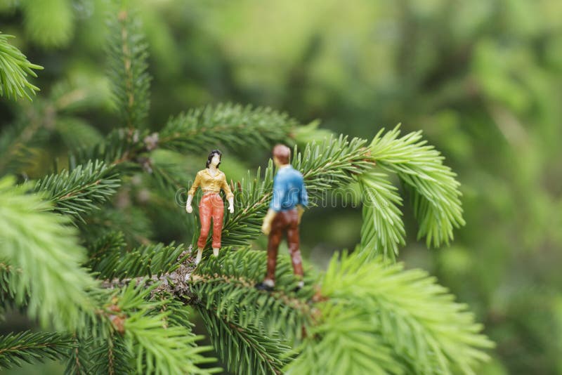 Miniature Figures on the Tree Stock Photo - Image of figure, miniature ...