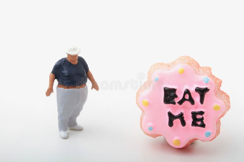 Miniature Figurine of a Fat Man with a Giant Cake Stock Image - Image ...