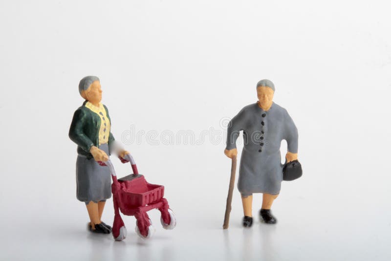 Miniature Figurines of Old Ladies Stock Image - Image of walking ...