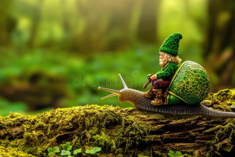 Gnome Snail Magical Forest Stock Photos - Free & Royalty-Free Stock ...