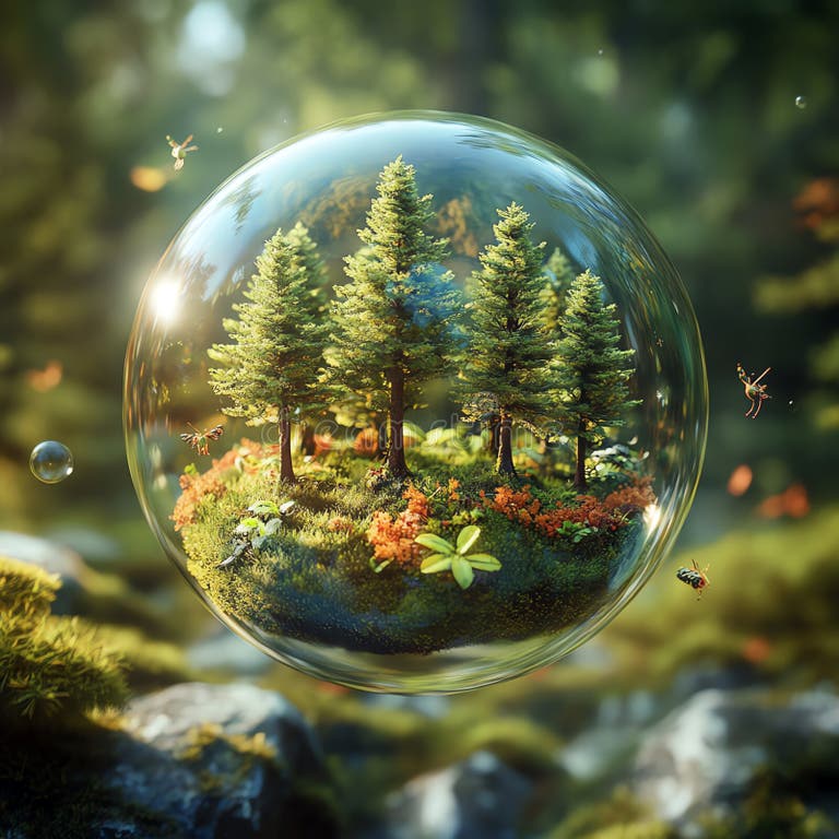 A Miniature Forest Growing on the Surface of a Bubble, with Tiny ...