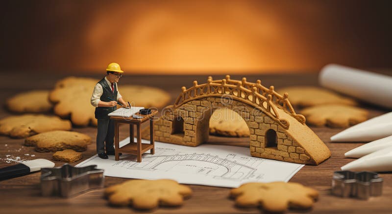 Miniature Gingerbread Bridge Construction: a Baker S Architectural ...