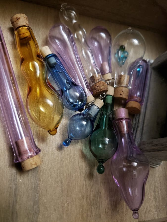 Miniature glass vials stock photo. Image of lighting - 240648386