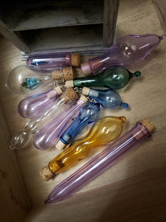 Miniature glass vials stock image. Image of glass, iron - 240648391