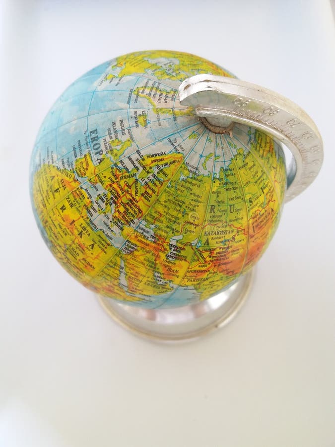 A Miniature Globe Map of the World Stock Photo - Image of sphere, wheel ...