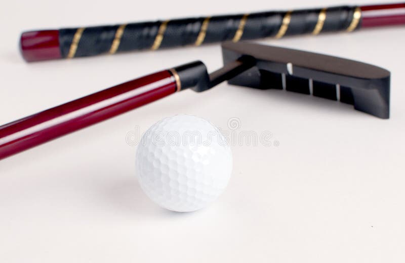 Miniature Golf Ball and Stick Isolated Stock Photo - Image of golf ...