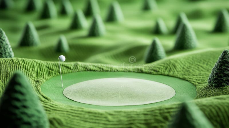 Miniature Golf Course 3D Render, Green Putting Green, Golf Ball ...