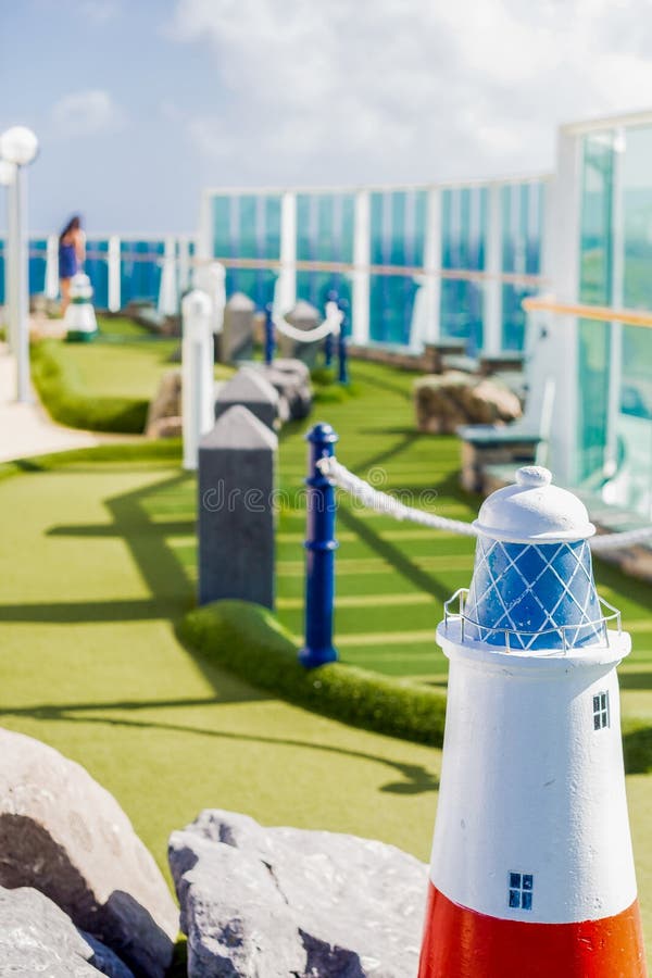 Miniature Golf Course at Sea Stock Photo - Image of entertainment, putt ...