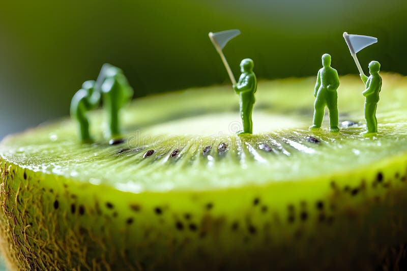 Miniature Golf on a Kiwi Fruit Stock Illustration - Illustration of ...