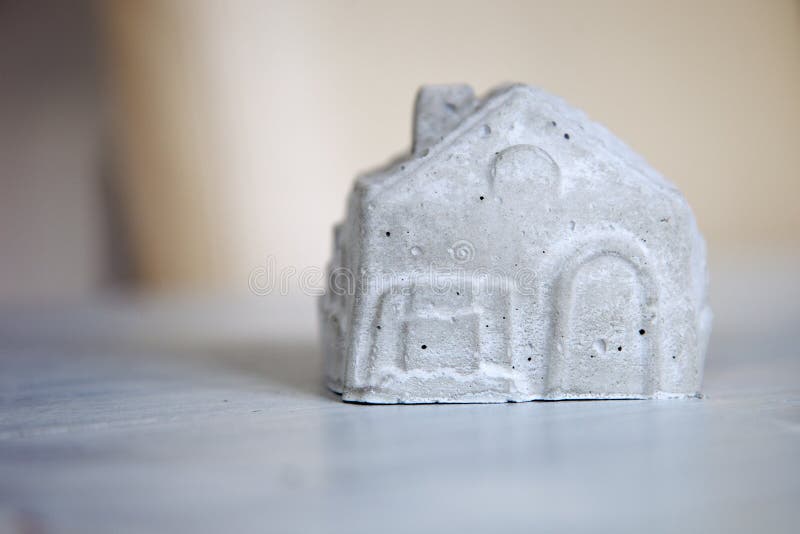 A Miniature House of Concrete Stock Photo - Image of housing, small ...