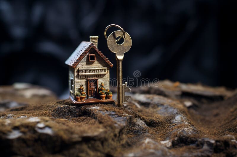 Miniature House and the Key To Possibilities Stock Illustration ...