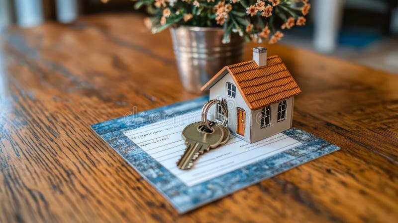 A Miniature House Model with Keys on a Table, Symbolizing Homeownership ...