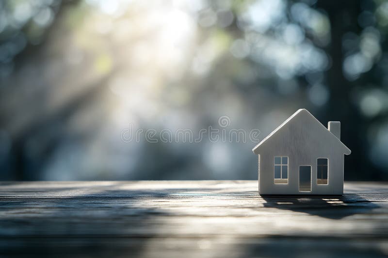 Miniature House Model with Shadow - Real Estate Concept on Gray ...