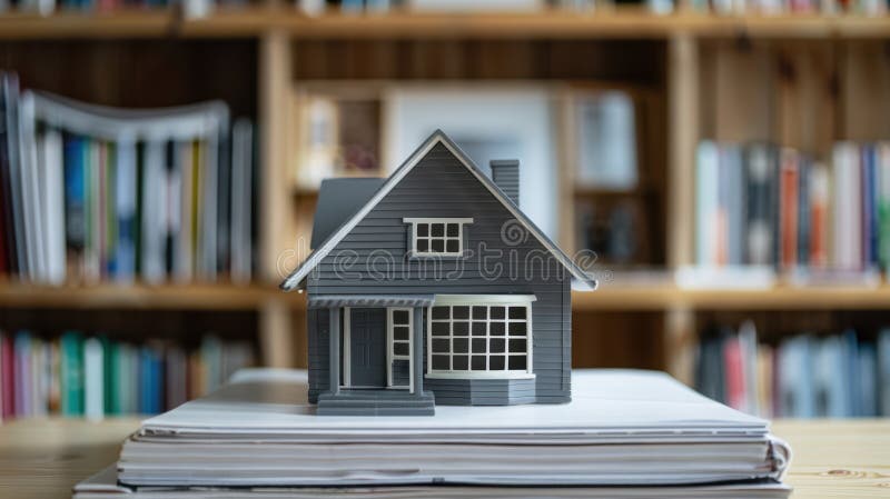 The Miniature House on Papers. AI Generated Stock Image - Image of ...