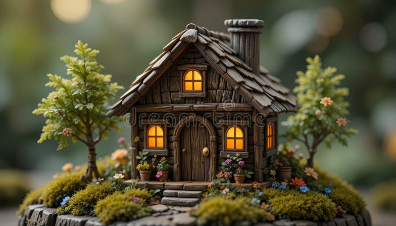 Miniature hut stock photo. Image of yard, tree, autumn - 360872710