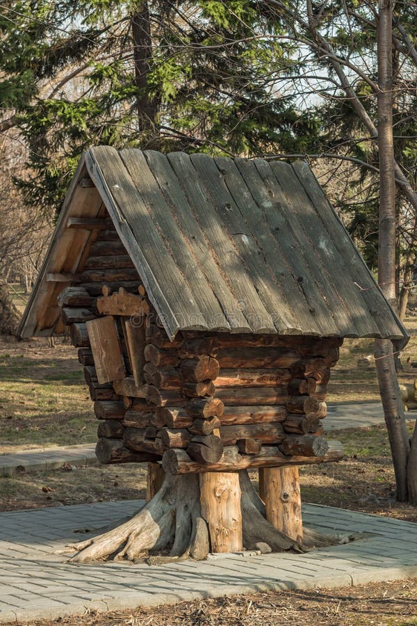 Miniature Hut in the City Park Stock Photo - Image of structure ...
