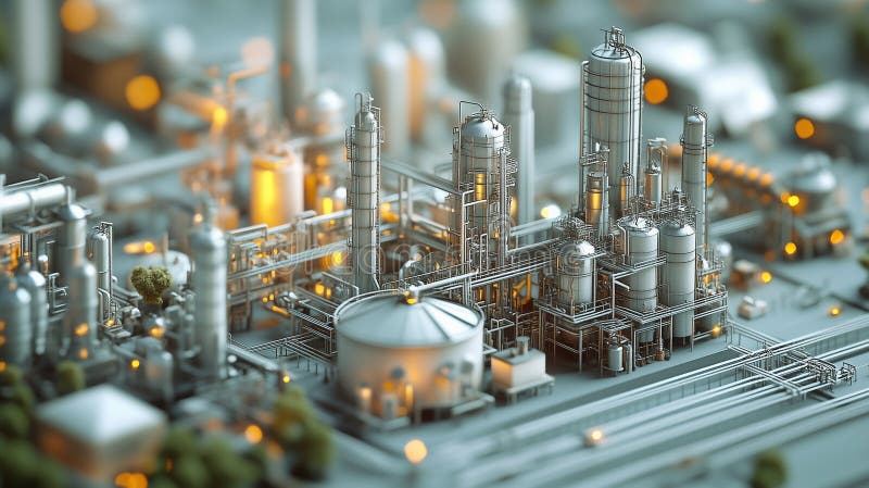 Miniature Model of an Industrial Plant with Tanks and Piping System ...